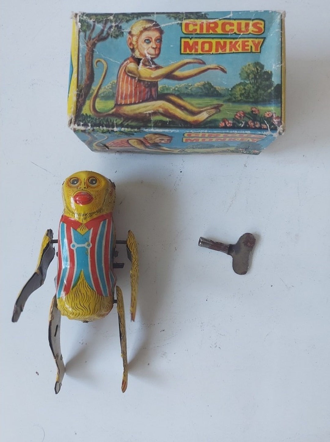 Vintage HMU Tinplate Wind up Circus Monkey Acrobat With Box Working - Etsy