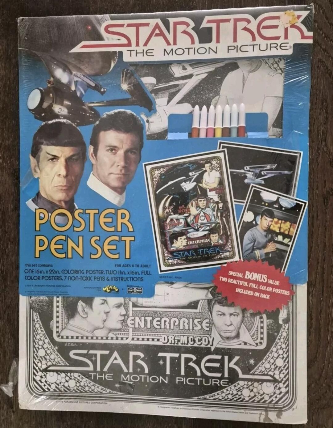 Star Trek Vintage Giant Color Poster Pen Set 22" X 16" Paramount 1979 ...