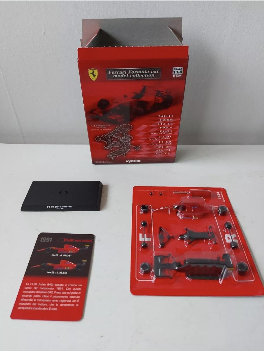 Kyosho Ferrari F1-91 1991 Formula 1 F1 10 Piece Model Kit 1/64 J Alesi ...