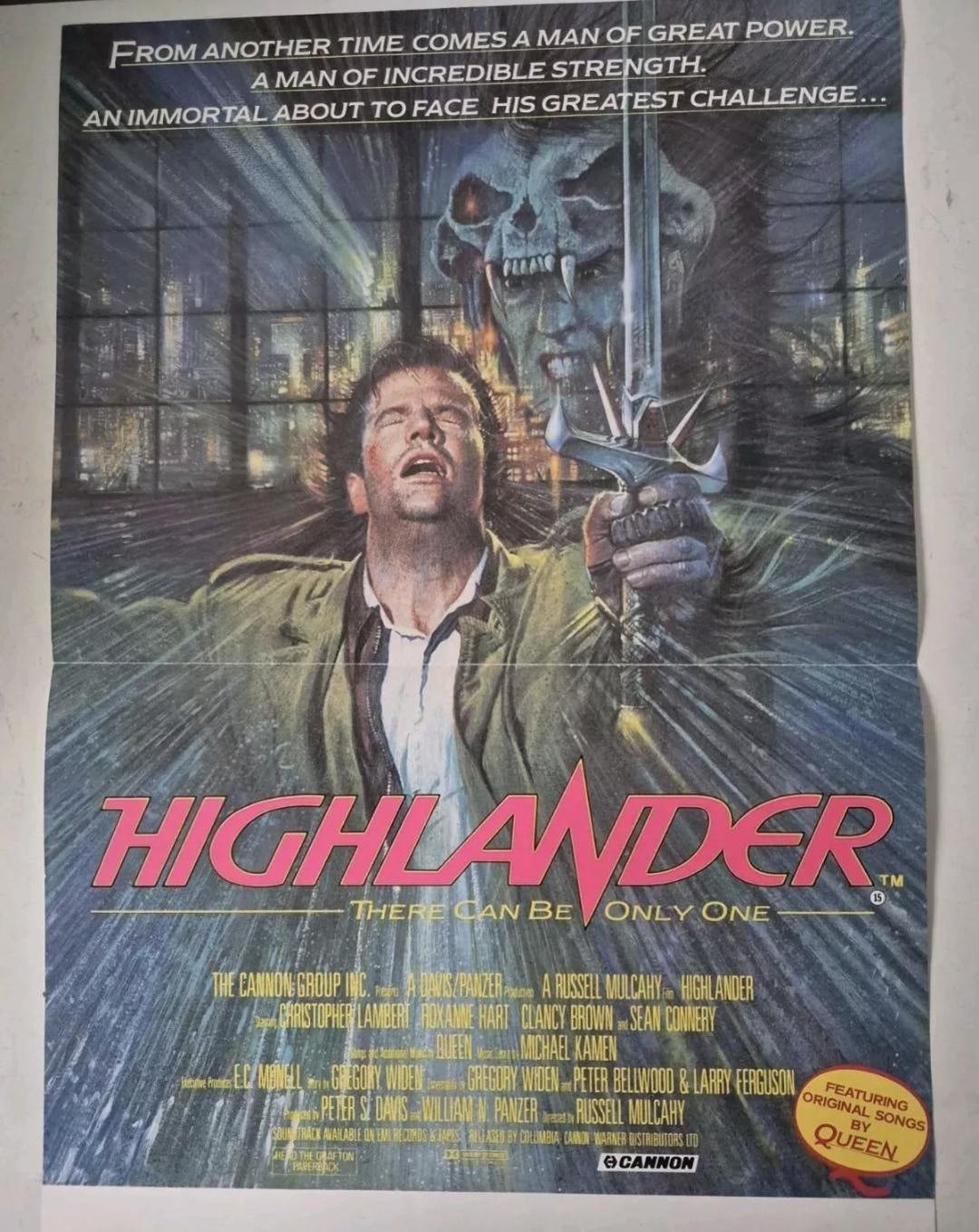 Highlander Original Preview Promotional Poster Featuring Queen 1986 - Etsy