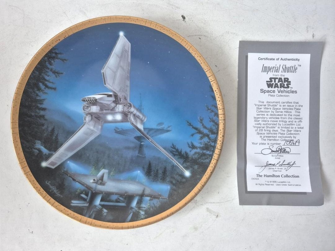 Star Wars Imperial Shuttle Hamilton Collector Plate Limited Edition COA ...