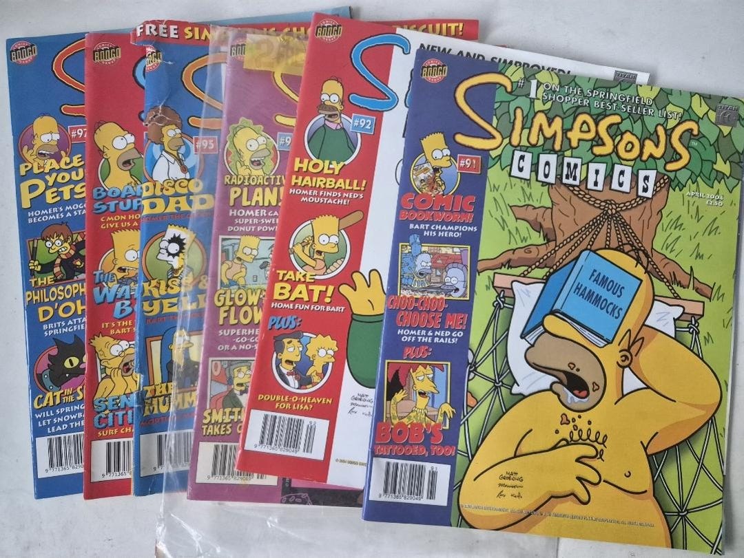 Simpsons Comic Bongo Titan UK Set Issues #91-93 & #95-97 Including ...