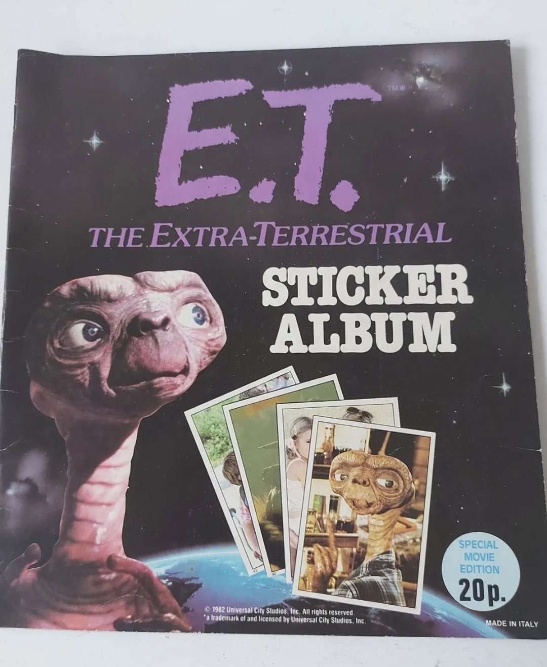E.T Extra Terrestrial 1982 Vintage Panini Sticker Album Special 100% ...