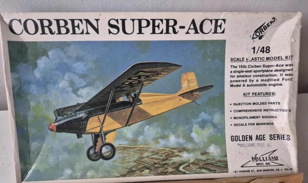 Corben Super Ace Plane 1/48 Scale Plastic Model Kit William Bros Golden ...