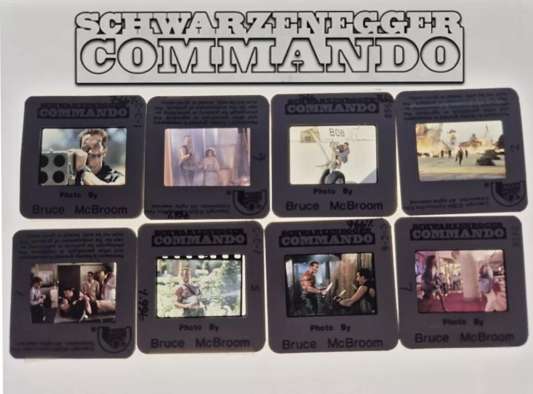 Commando Arnold Schwarzenegger Stills Slides Cells X 8 Rare Vintage ...