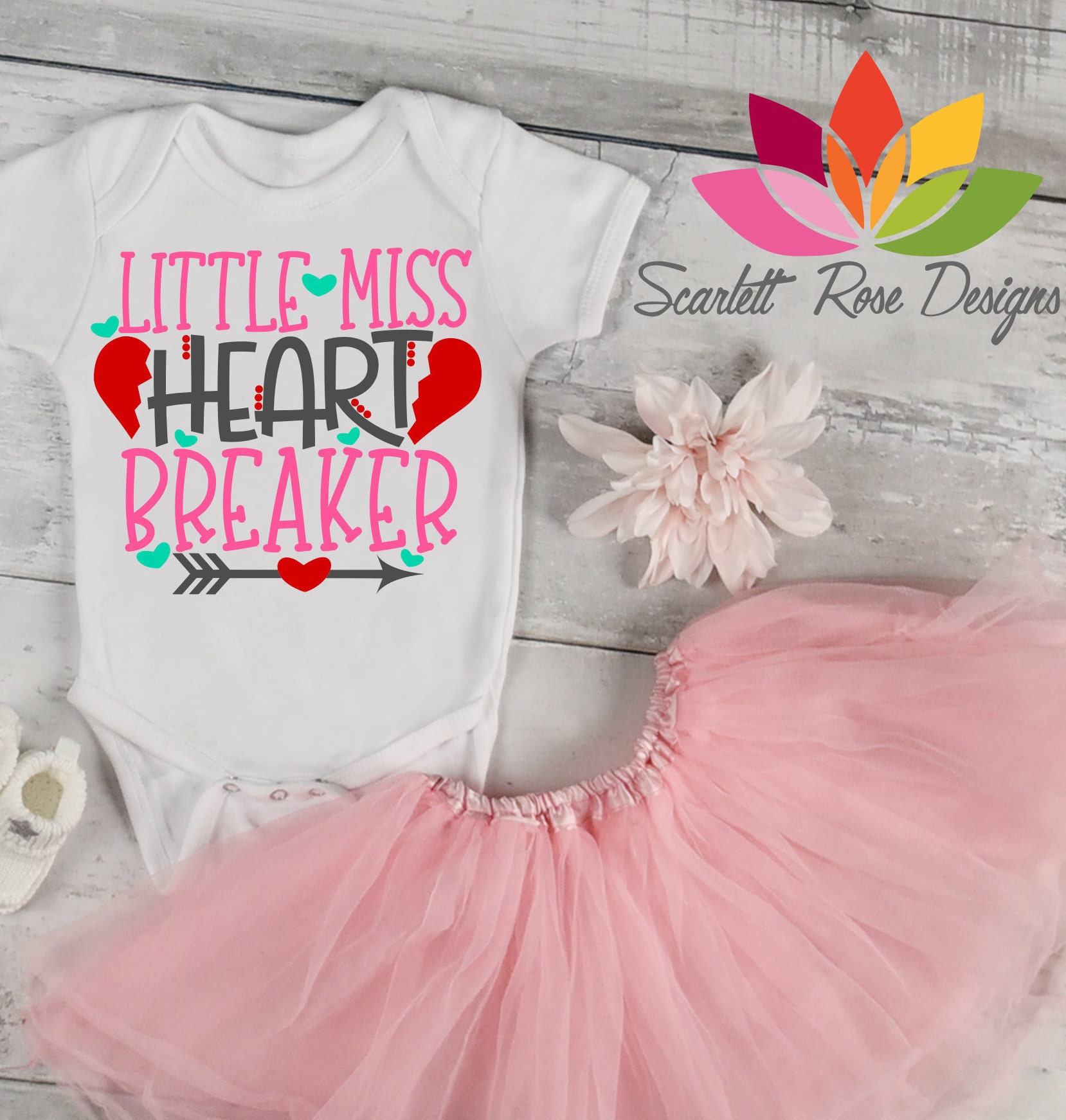 Valentines Day SVG DXF Little Miss Heart Breaker Broken - Etsy