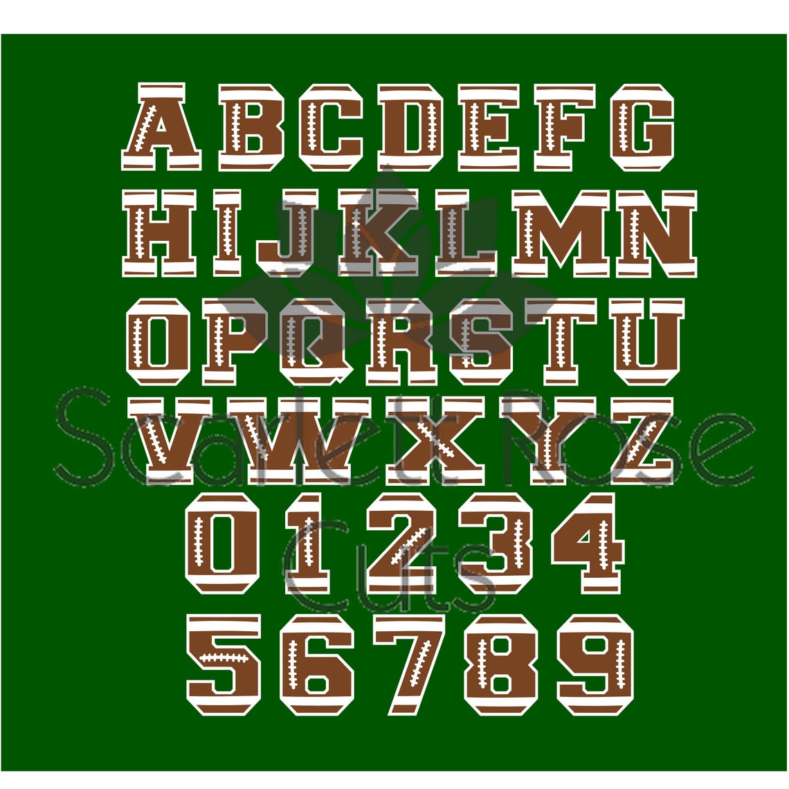 Football Letters and Numbers Sports Ball SVG Cut File for Silhouette ...