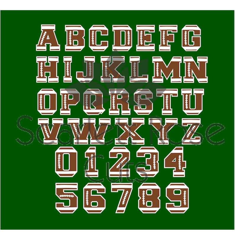 Football Letters and Numbers Sports ball SVG cut file for | Etsy