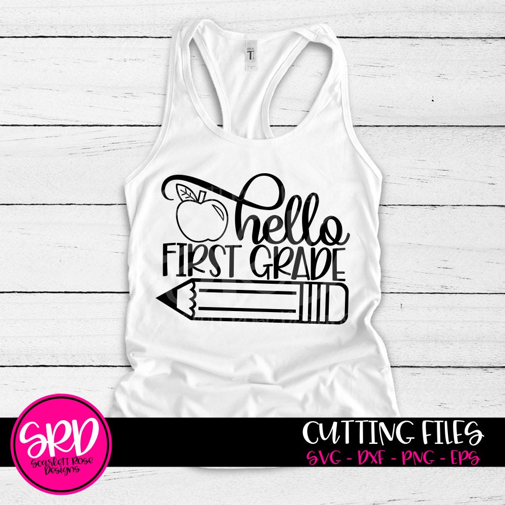 Back to School First Grade Svg Hello 1st Grade SVG 1st | Etsy