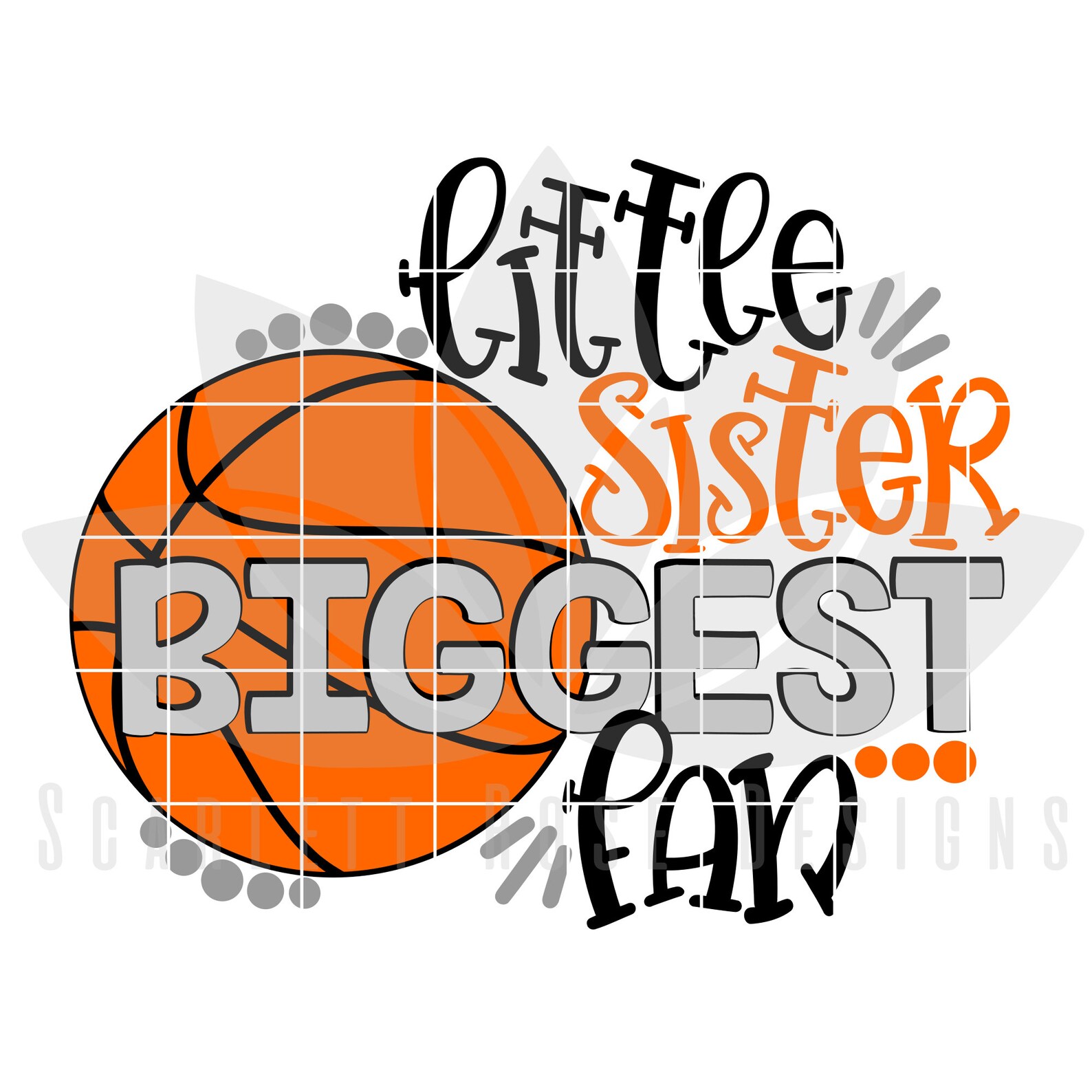 Basketball SVG, Little Sister Biggest Fan Svg, Svg Cut File, Basketball ...