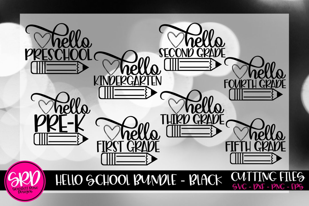 Back to School, SVG Bundle Preschool Pre-k to 5th Grade, Hello School ...