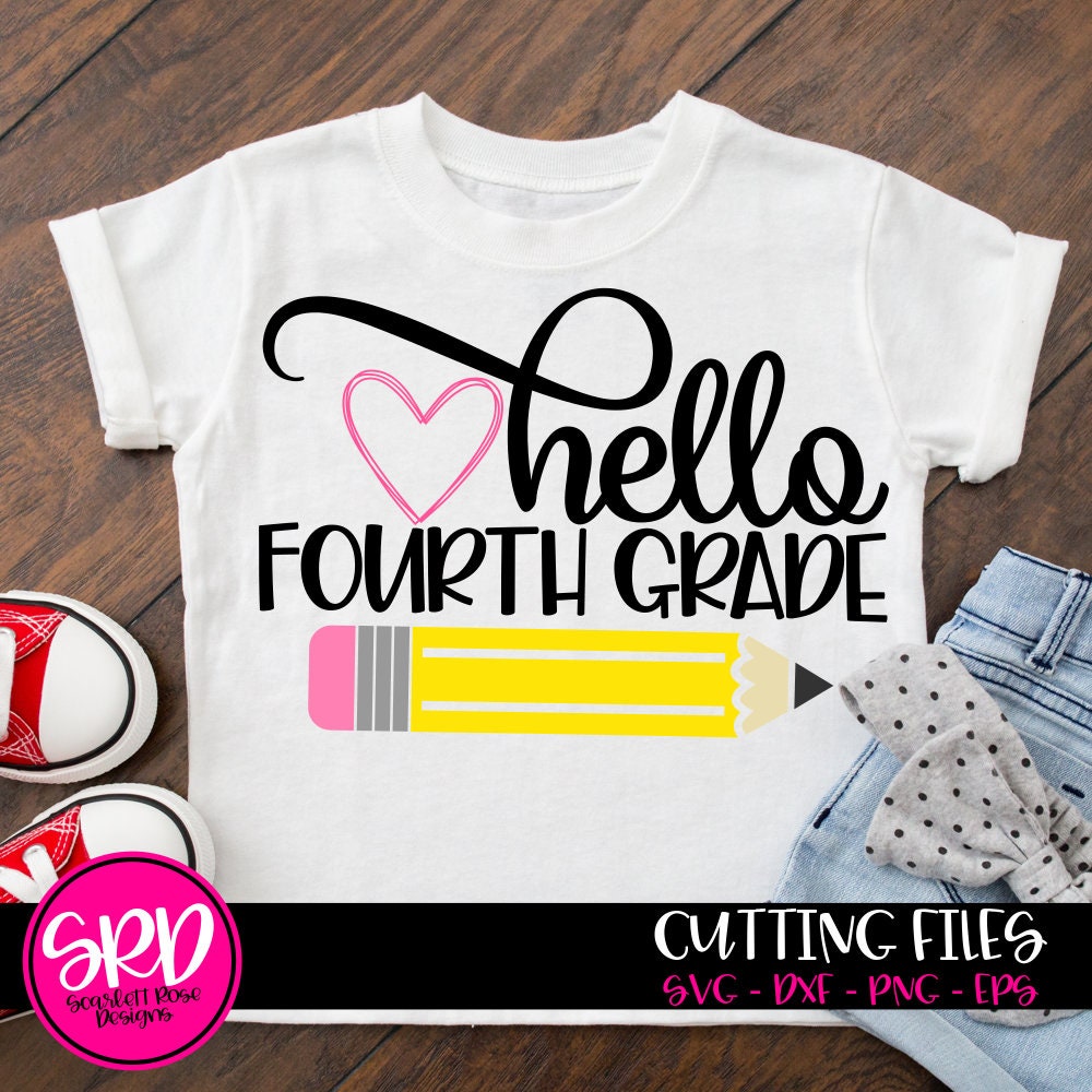 Fourth Grade Teacher SVG 4th Grade Teacher Shirt Back to School SVG ...