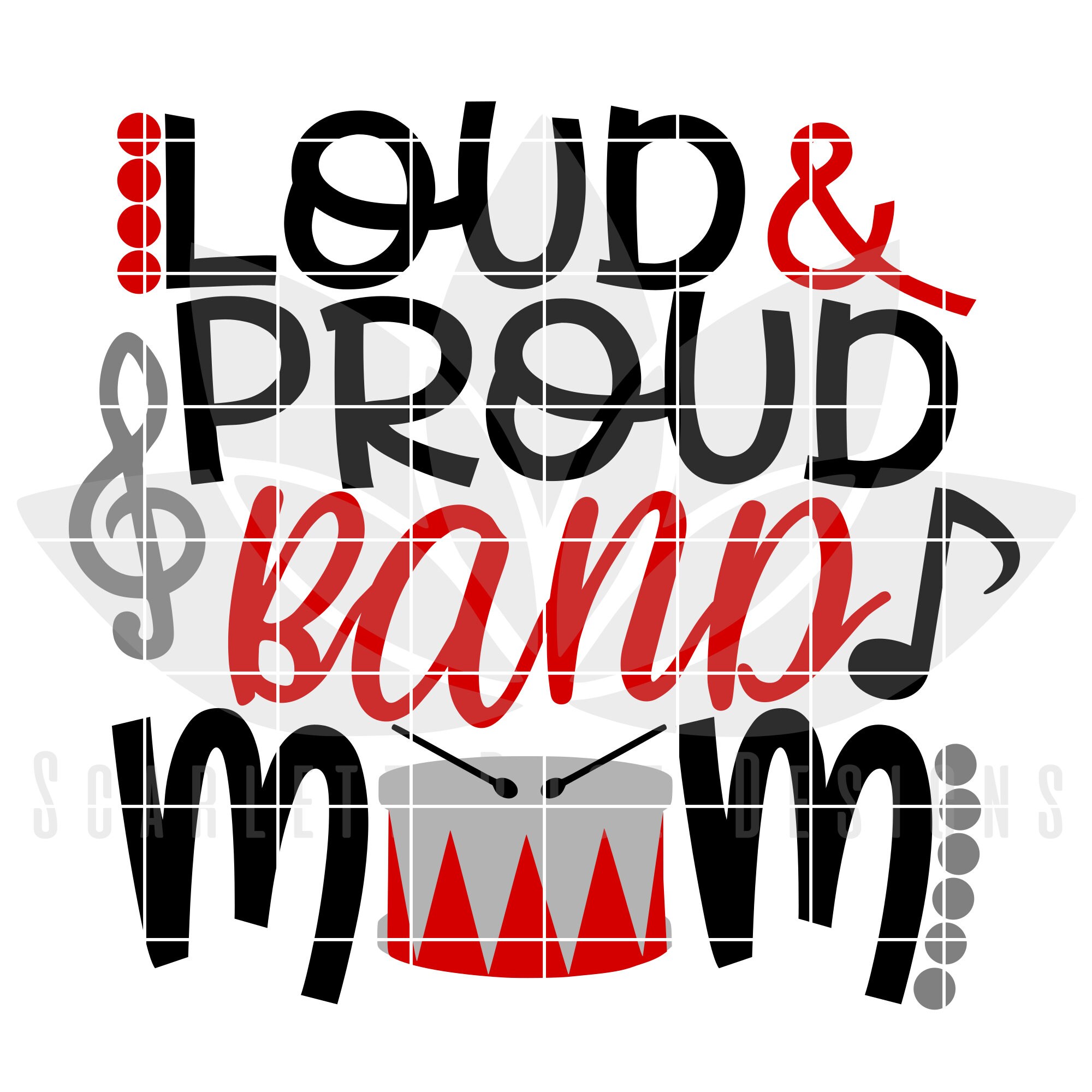Loud and Proud Band Mom SVG Band Svg SVG Cut File Band Life | Etsy