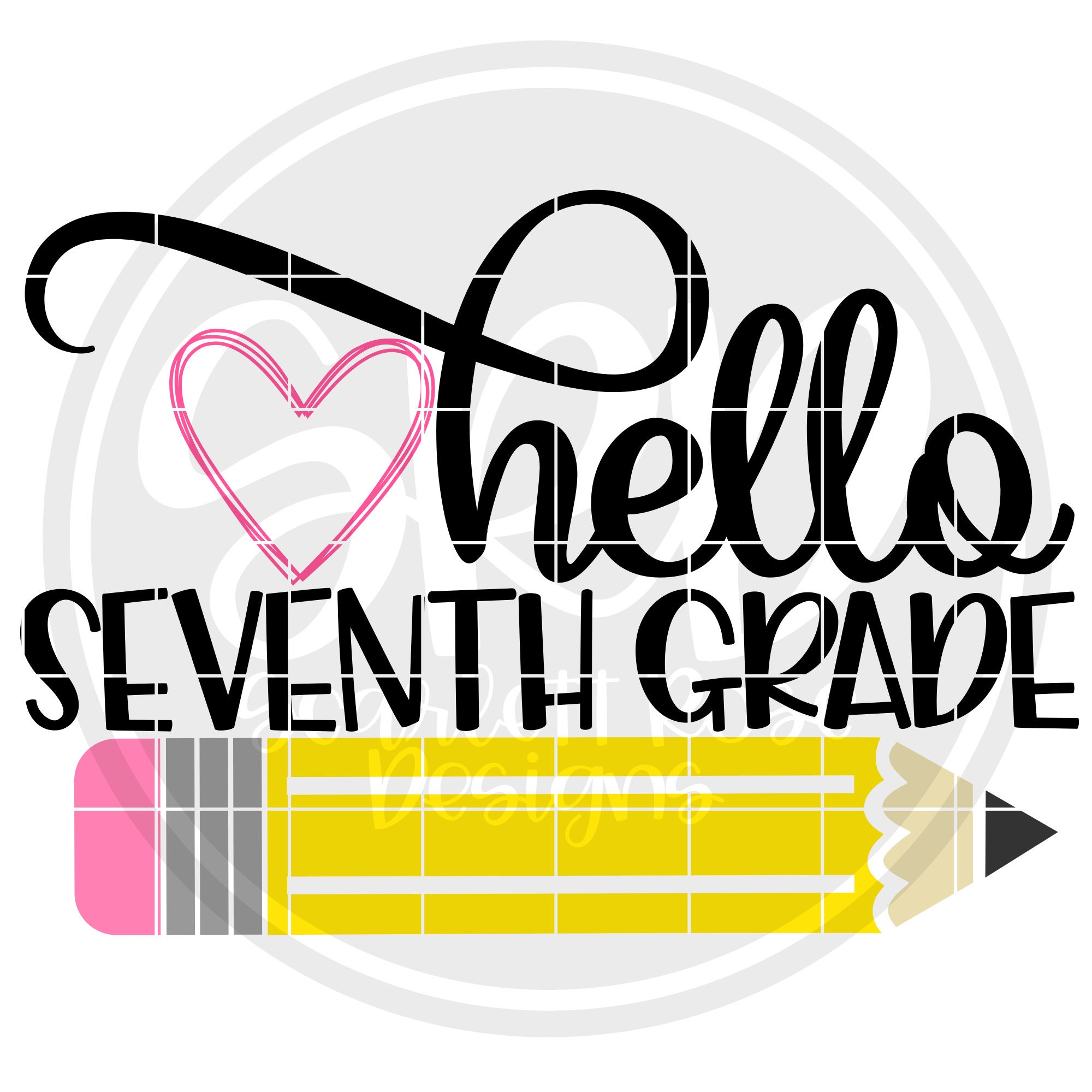 Back to School Teacher Svg Hello Seventh Grade Svg School | Etsy