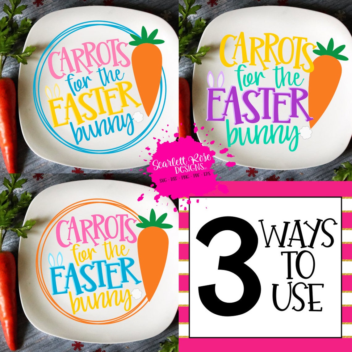 Easter SVG Easter Plate Svg Carrots for the Easter Bunny | Etsy