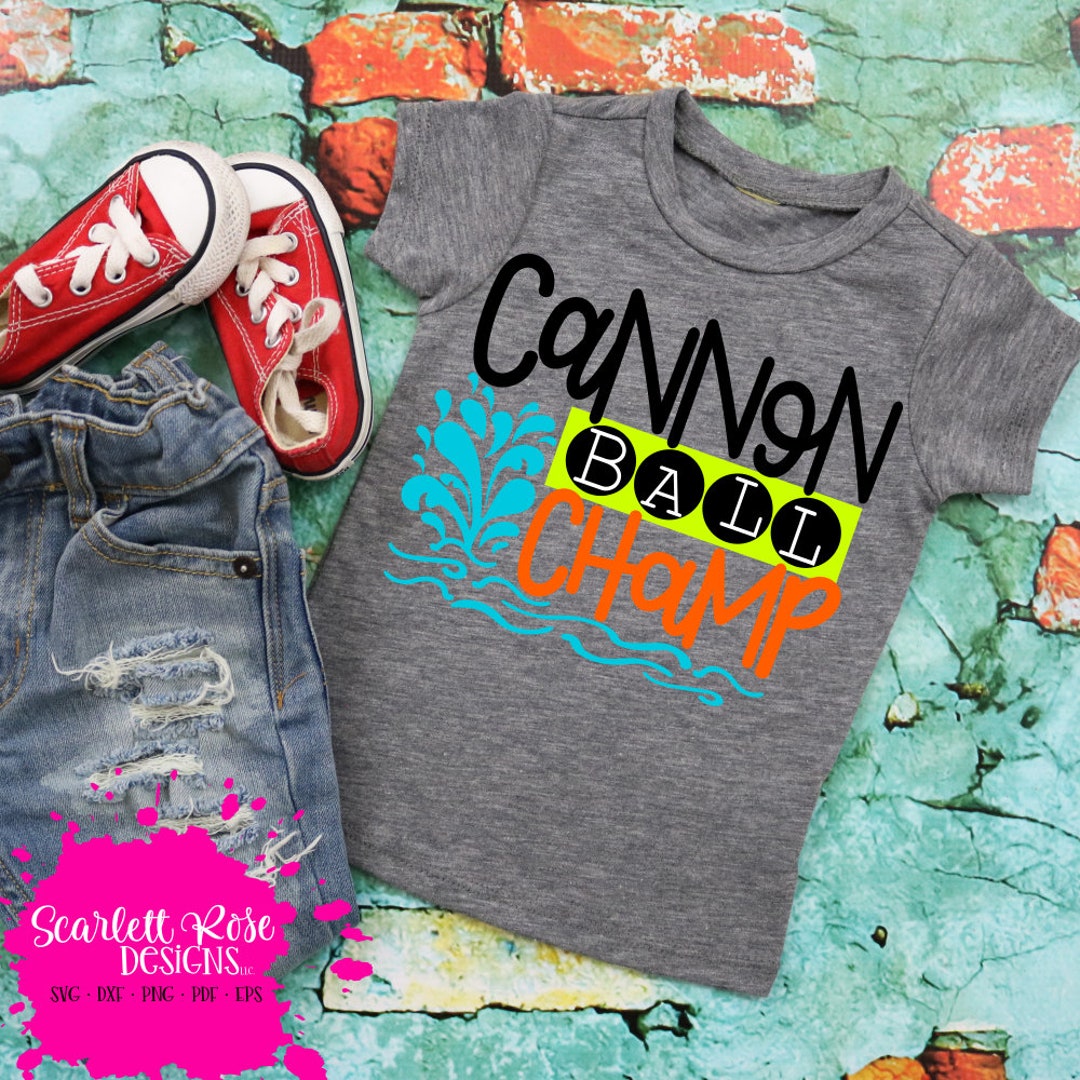 Cannon Ball Champ Svg SVG Cut File Summer SVG Boy Summer - Etsy