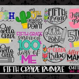 Back to School, Fifth Grade Svg, Hello 5th Grade SVG, 5th Grade Teacher ...