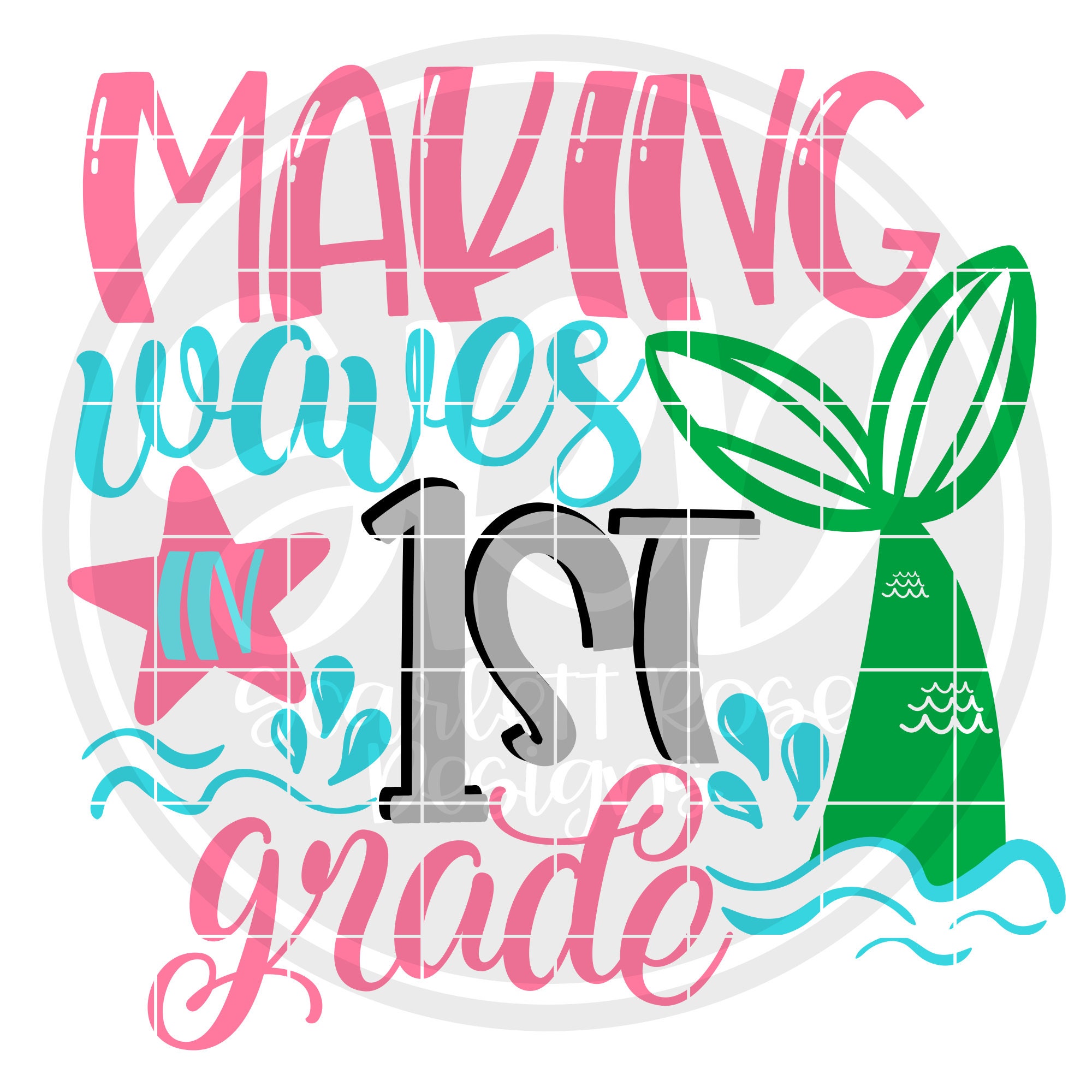 Back to School, 1st Grade Svg, Making Waves in 1st Grade, School Svg ...