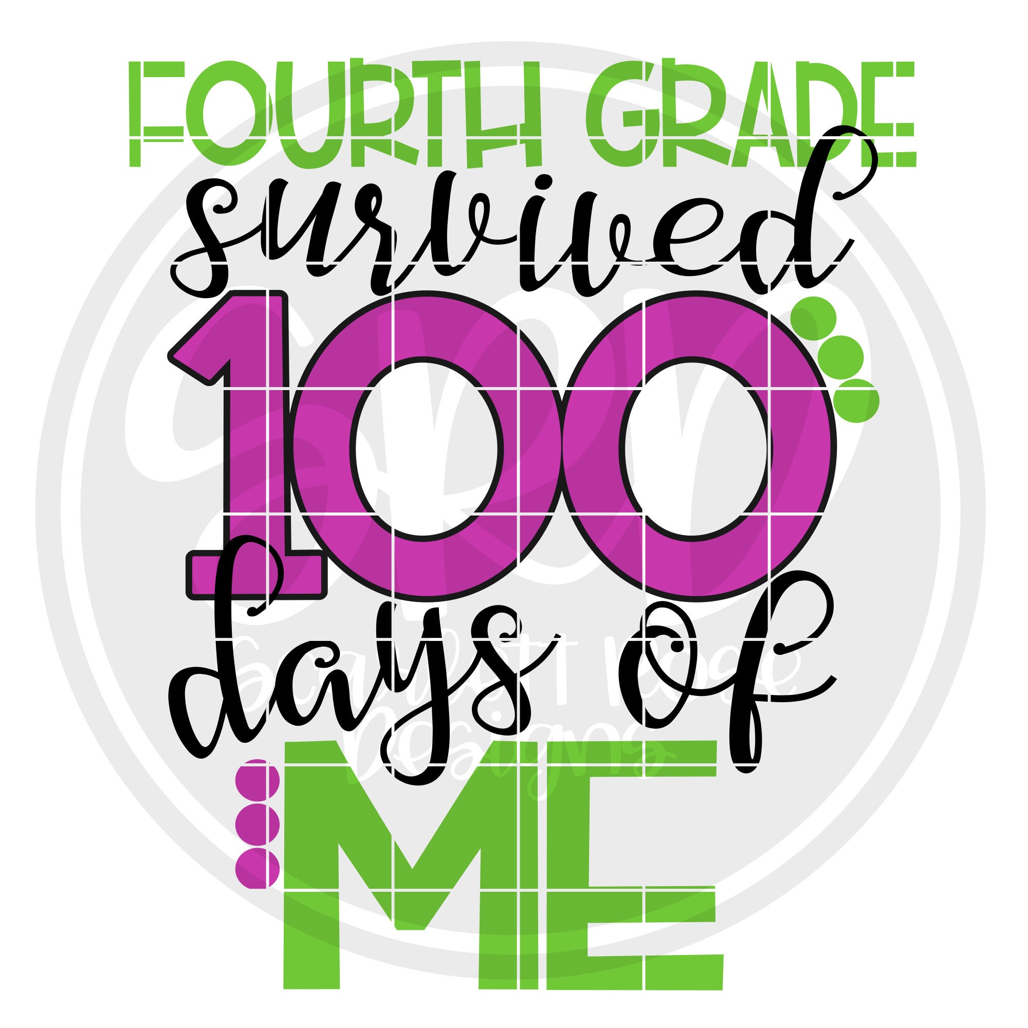 100th Day of School Svg 100 Days School Svg Fourth Grade - Etsy