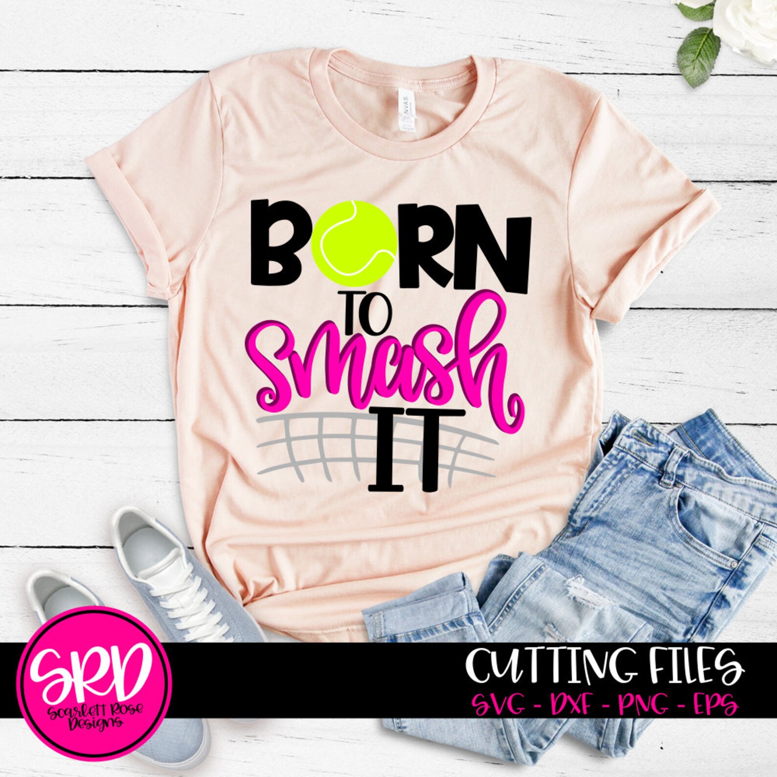 Tennis SVG Born to Smash It Svg SVG Cut File Tennis Girl - Etsy