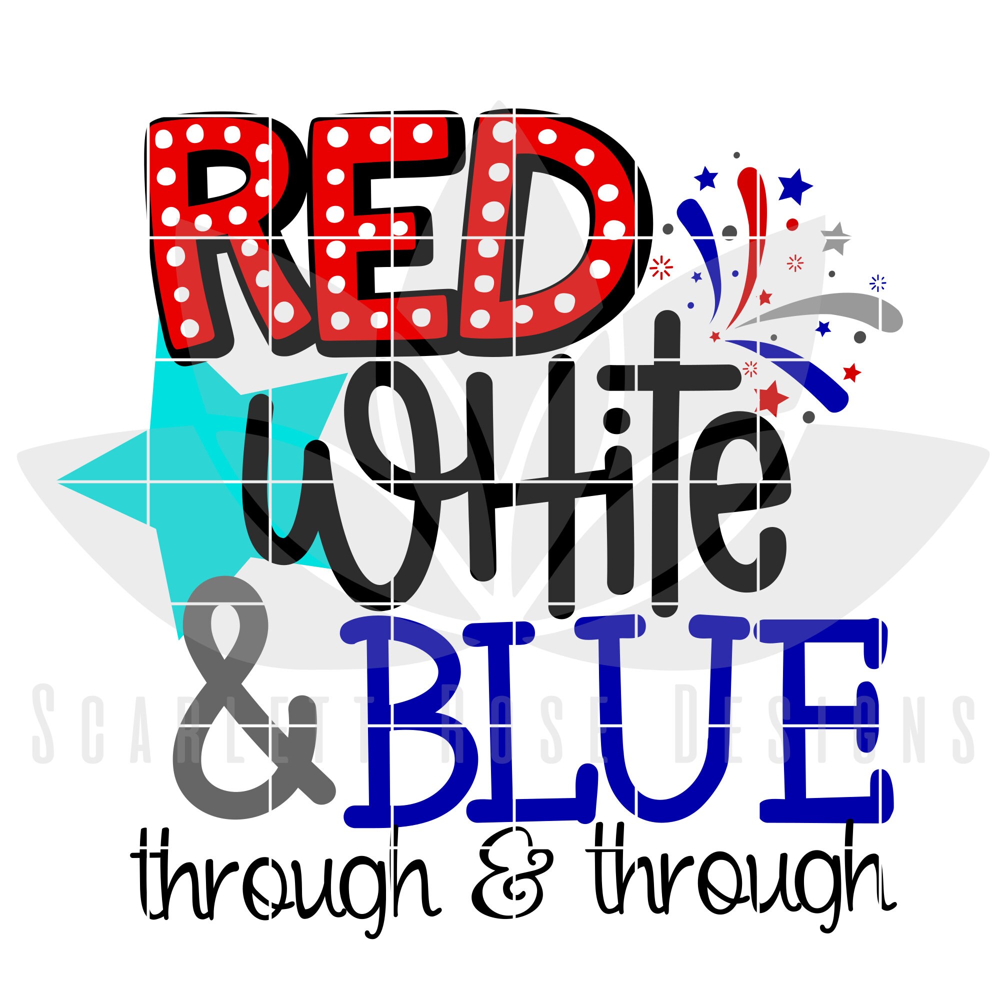 Red White and Blue SVG Svg Cut File Fourth of July Svg 4th - Etsy