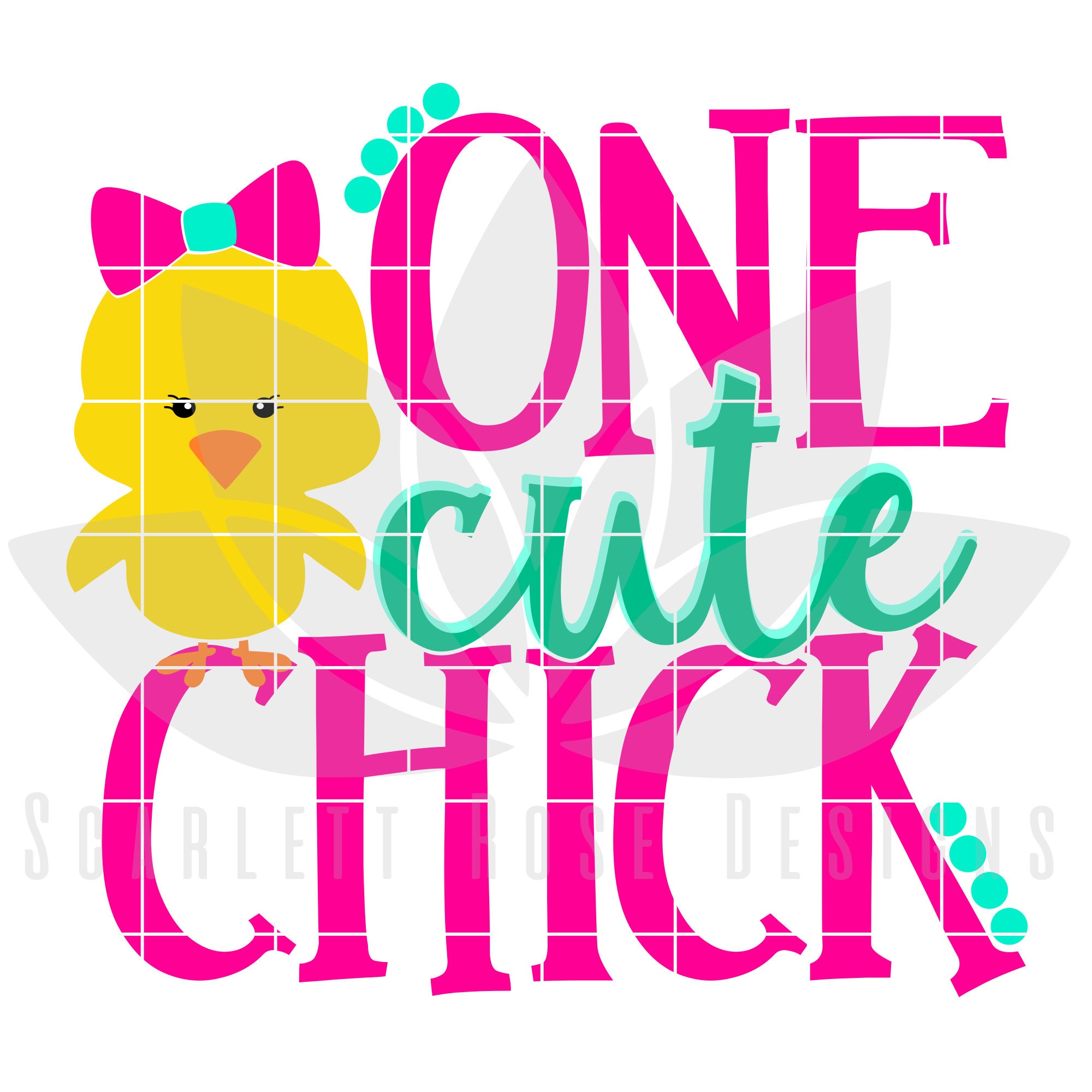 Easter Svg One Cute Chick Svg Svg Cut File Girl Easter Svg | Etsy