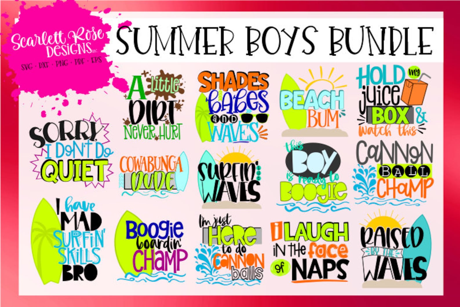 Summer SVG, Svg Bundle, Funny Boy Svg, Shades and Babes, Surfing Svg ...