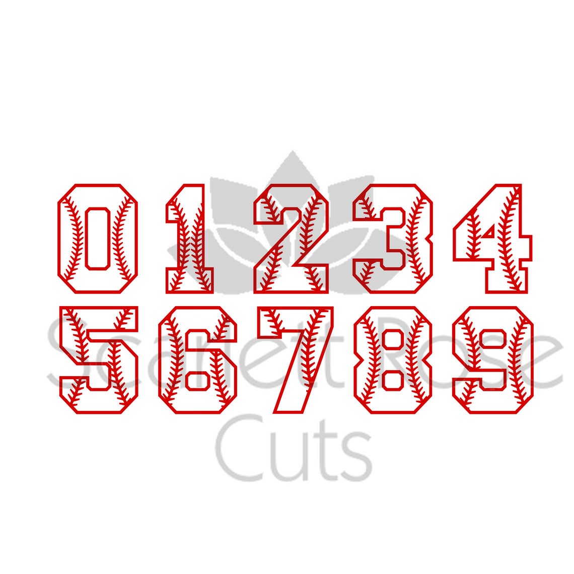 Baseball Letters and Numbers Font SVG Cut File for Silhouette | Etsy