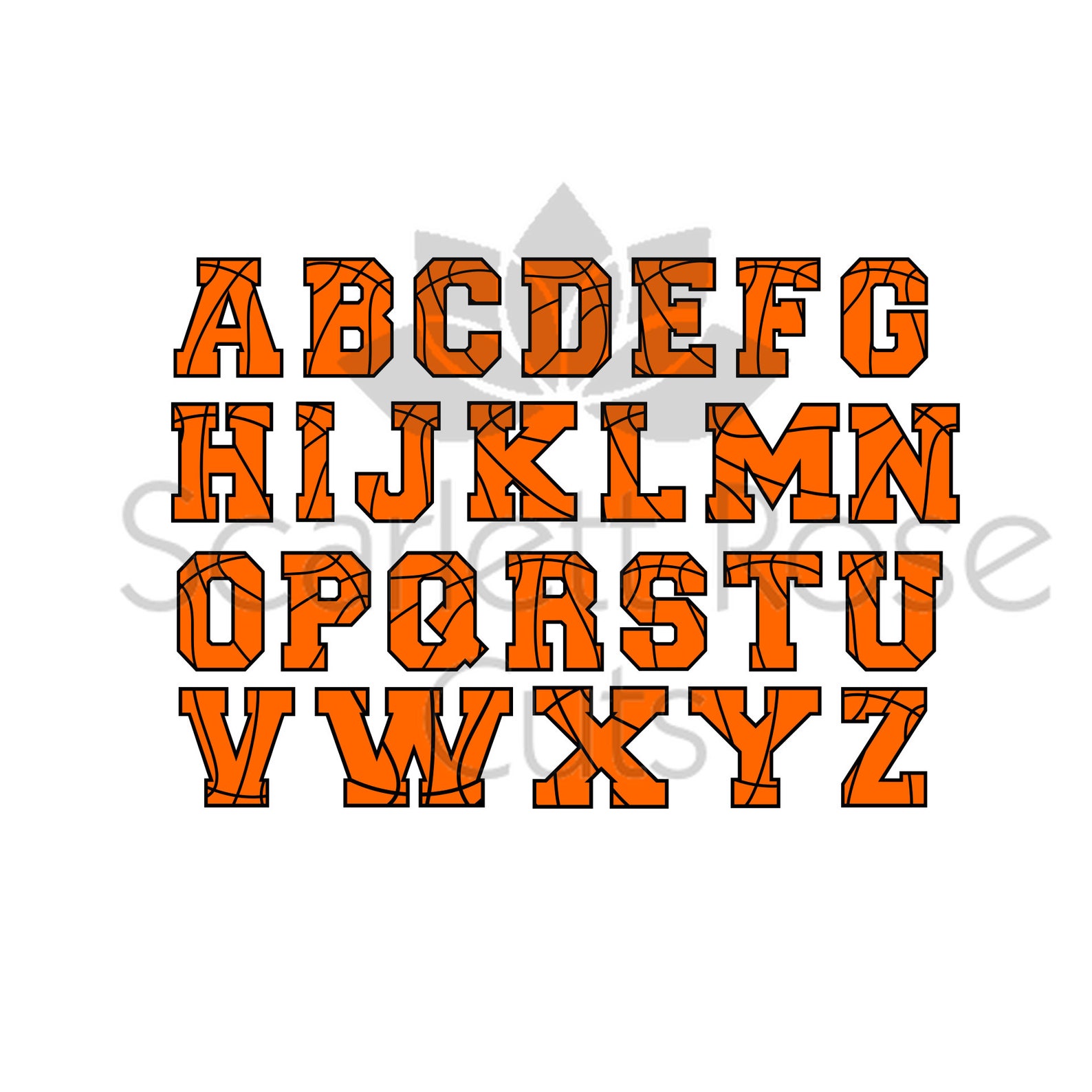 Letras de baloncesto fuente y números SVG archivo de corte - Etsy España