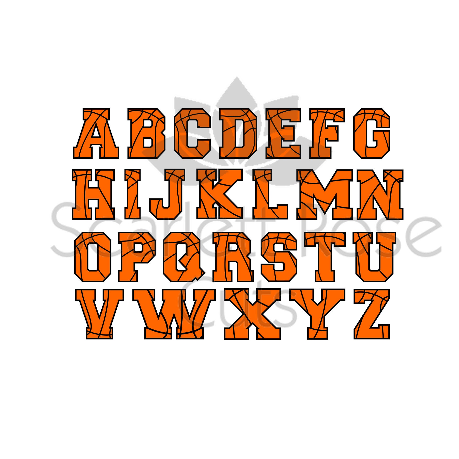 Letras de baloncesto fuente y números SVG archivo de corte | Etsy