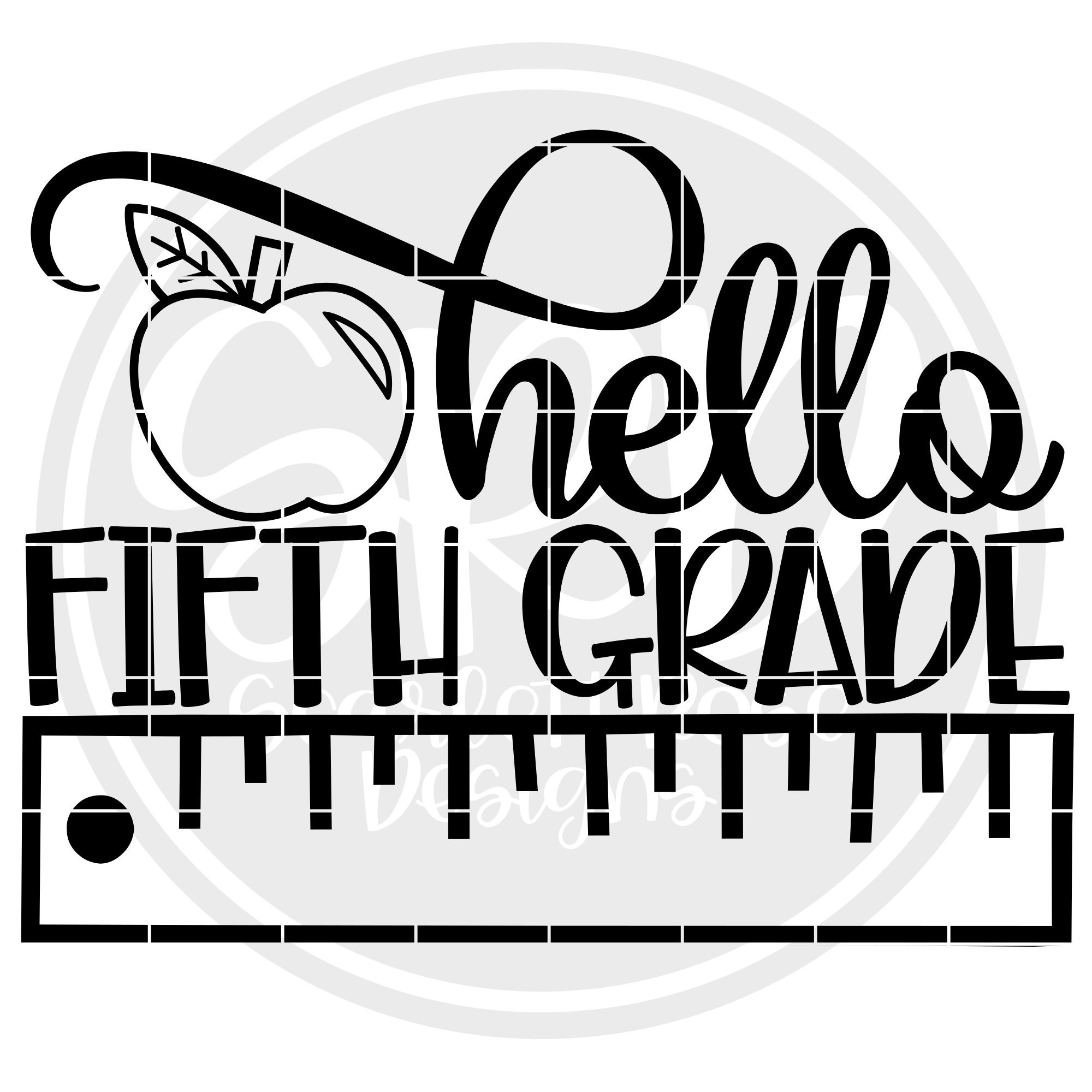 Back to School 5th Grade Svg Hello Fifth Grade School Svg | Etsy