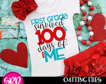 I Survived 100 Days of First Grade Svg, School Svg - Etsy