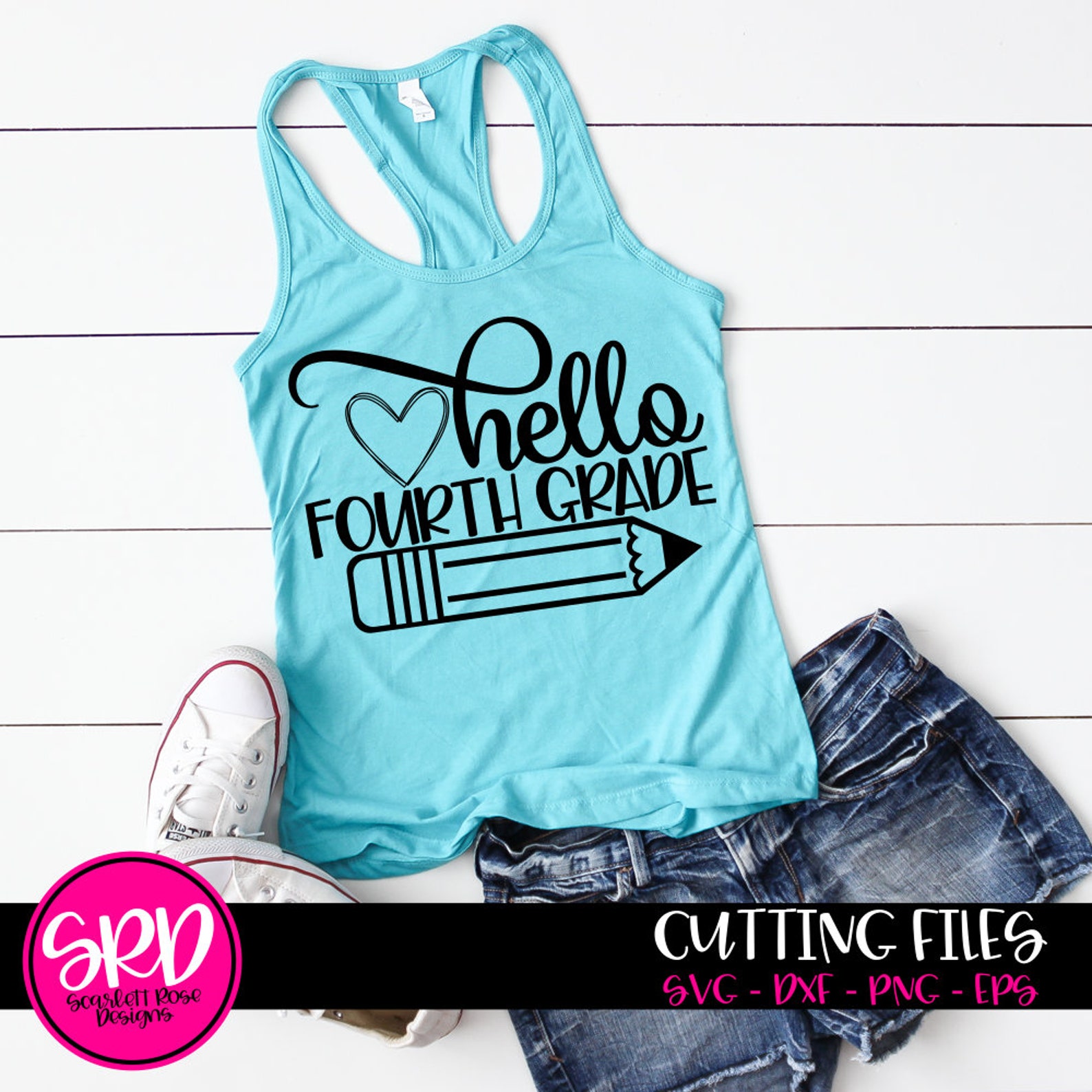 Back to School, 4th Grade Svg, Hello Fourth Grade, School Svg, Teacher ...