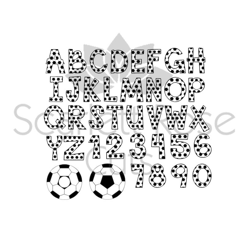 Soccer Font Letters and Numbers Sports Balls Monogram SVG Cut - Etsy