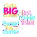 Little, Middle, Big Sister Set Svg Cut File for Silhouette Cameo and ...