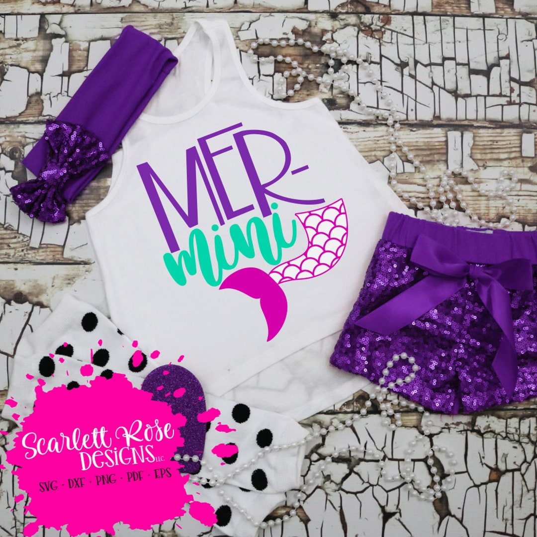 Mer Mini SVG Svg Cut File Mermaid SVG Summer Svg Girl - Etsy