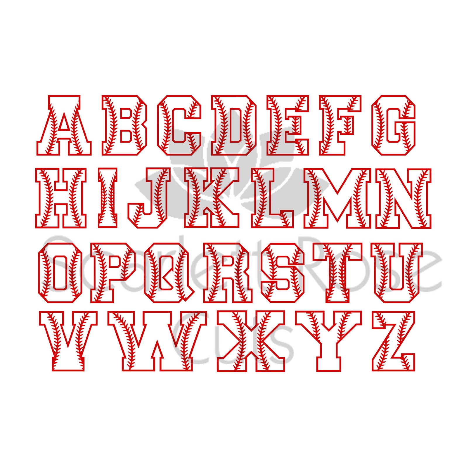 Baseball Letters and Numbers Font SVG Cut File for Silhouette Cameo and ...