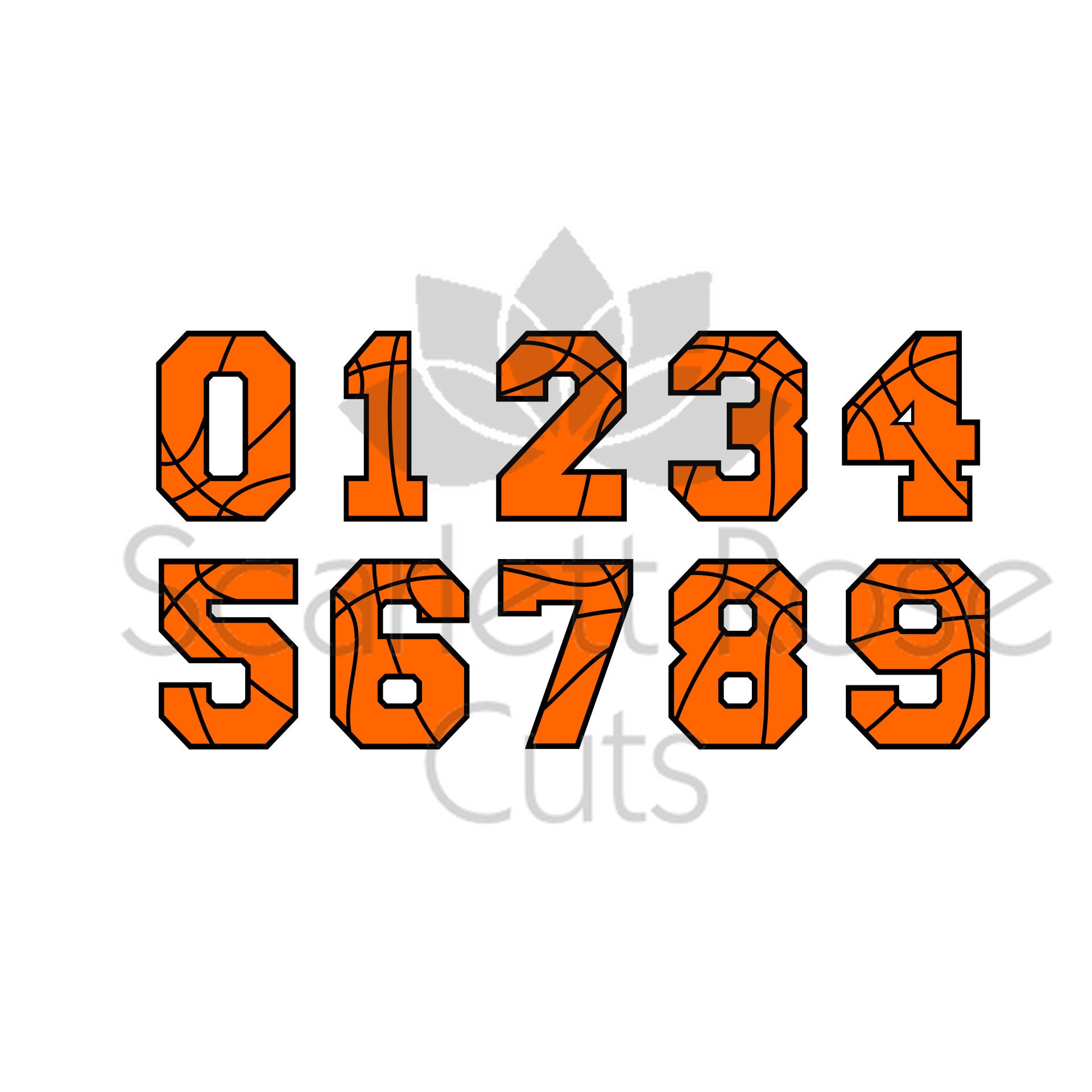 Letras de baloncesto fuente y números SVG archivo de corte | Etsy