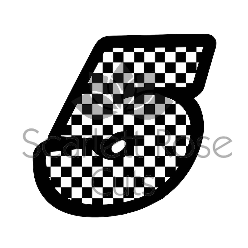 Checkered Racing Birthday Numbers SVG Cut File for Silhouette Cameo and ...