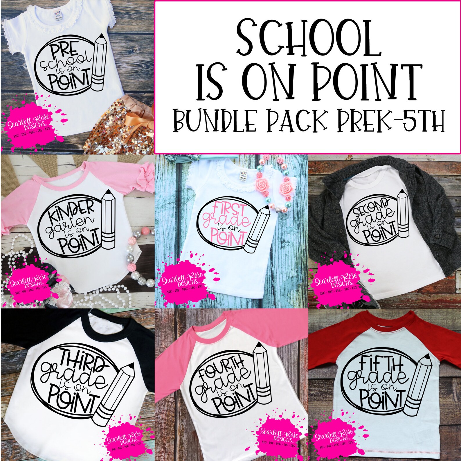 Back to School SVG Bundle Kindergarten-5th Grade Preschool - Etsy