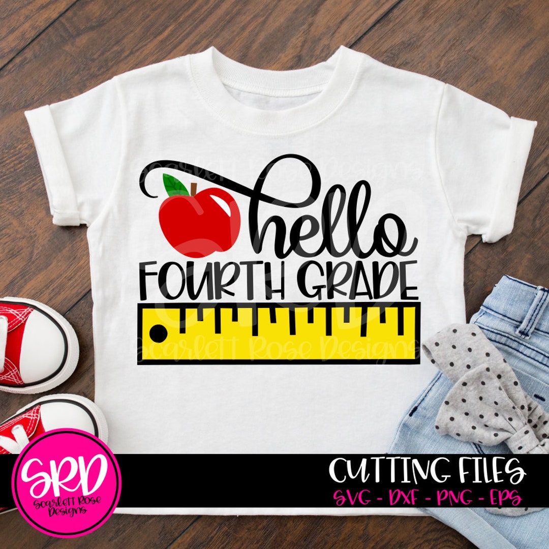 Back to School 4th Grade Svg Hello Fourth Grade School Svg - Etsy