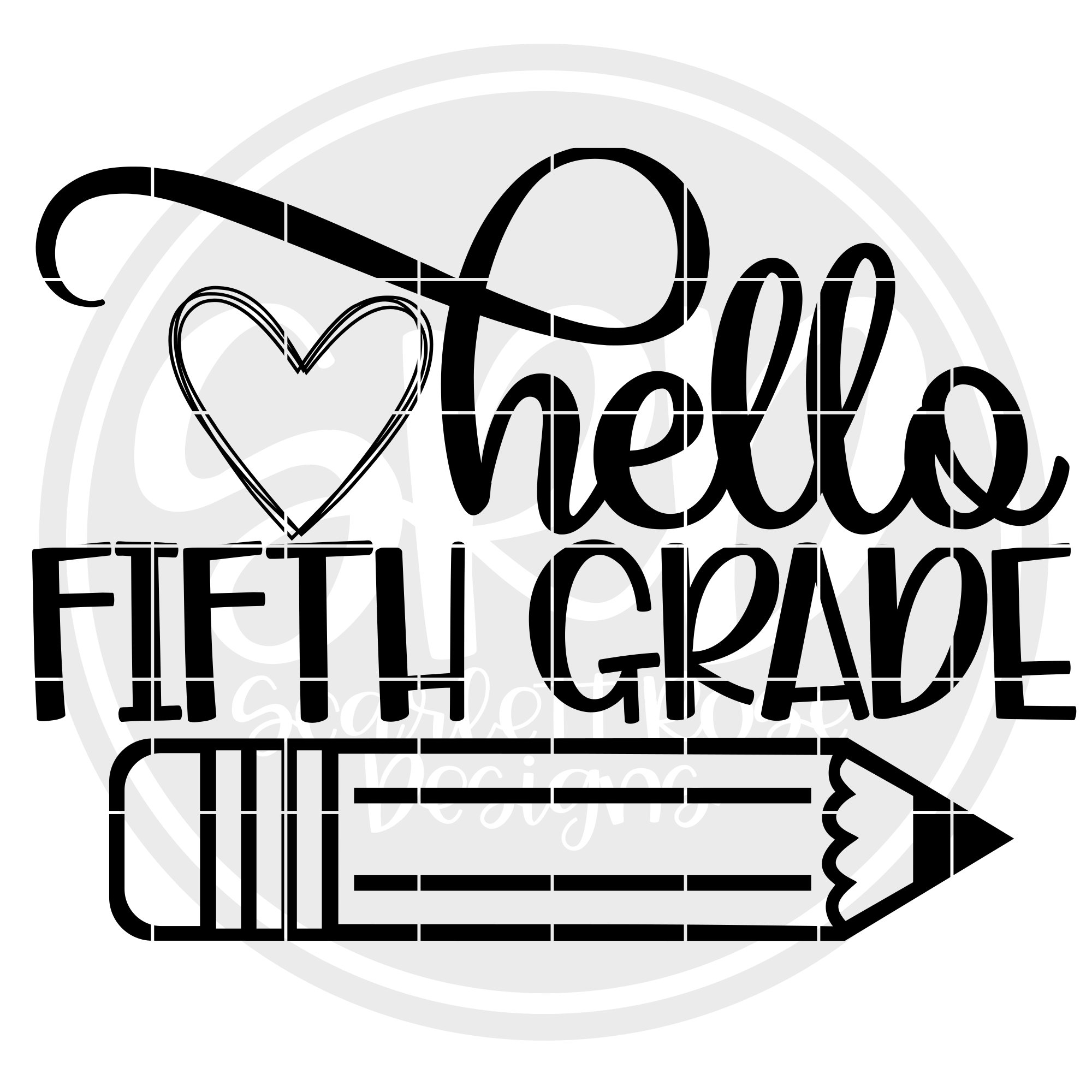 Back to School, 5th Grade Svg, Hello Fifth Grade, School Svg, Teacher ...