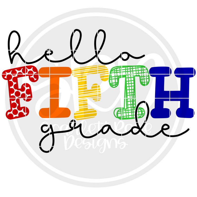 Back to school Fifth Grade svg hello 5th Grade SVG school | Etsy