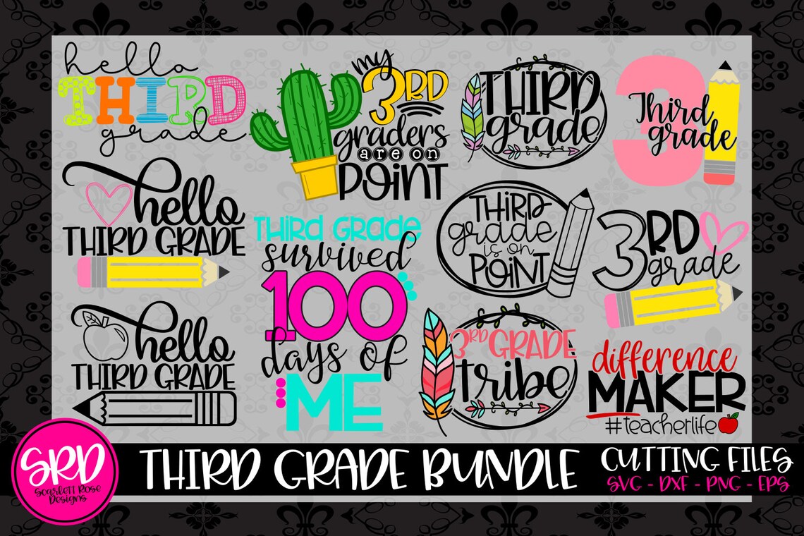 Back to school Third Grade svg hello 3rd Grade SVG 3rd | Etsy