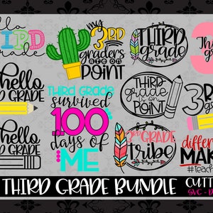 Back to School, Third Grade Svg, Hello 3rd Grade SVG, 3rd Grade Teacher ...