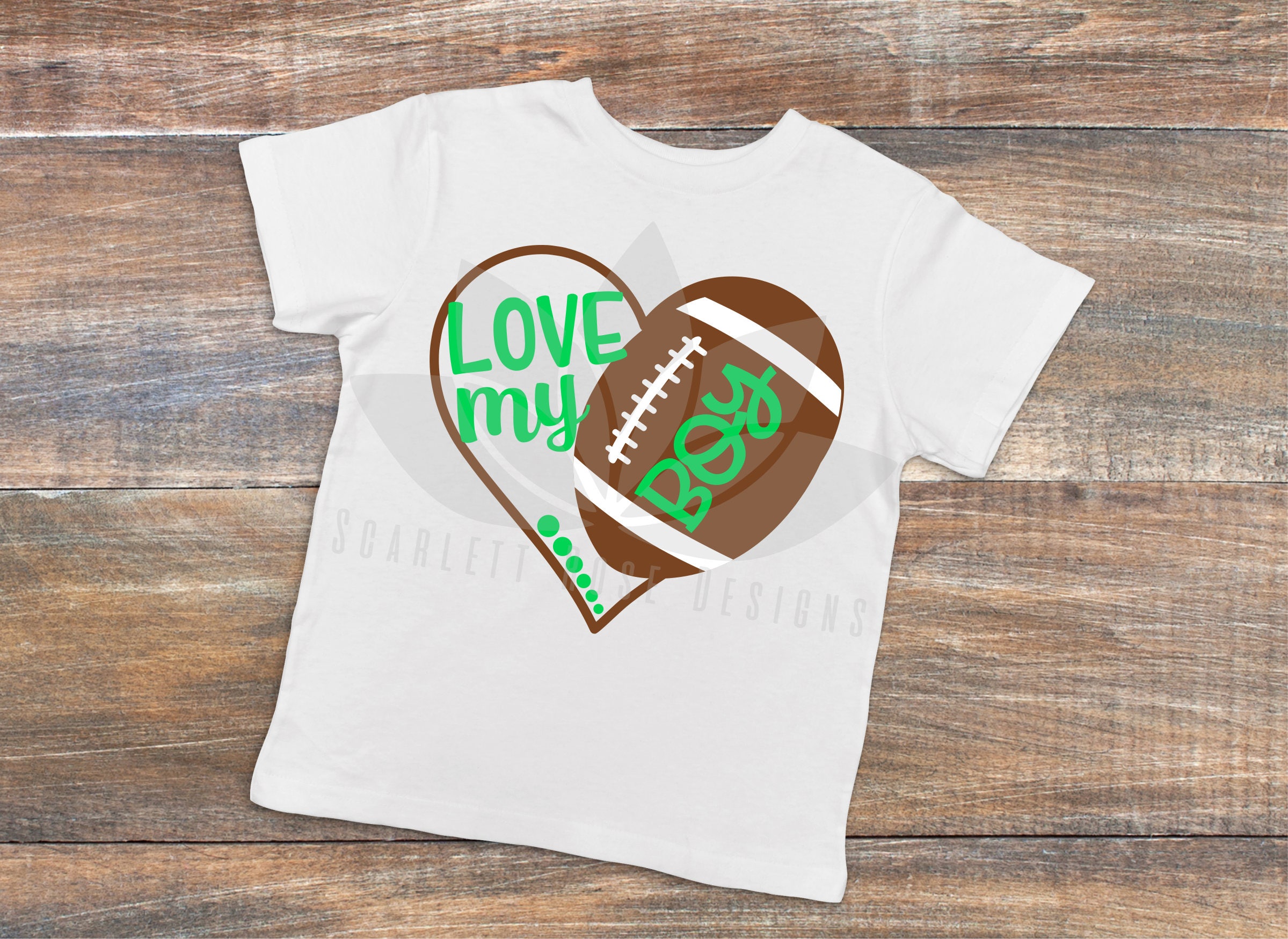 Football Heart SVG Cut File Love My Boy Football Mom for | Etsy
