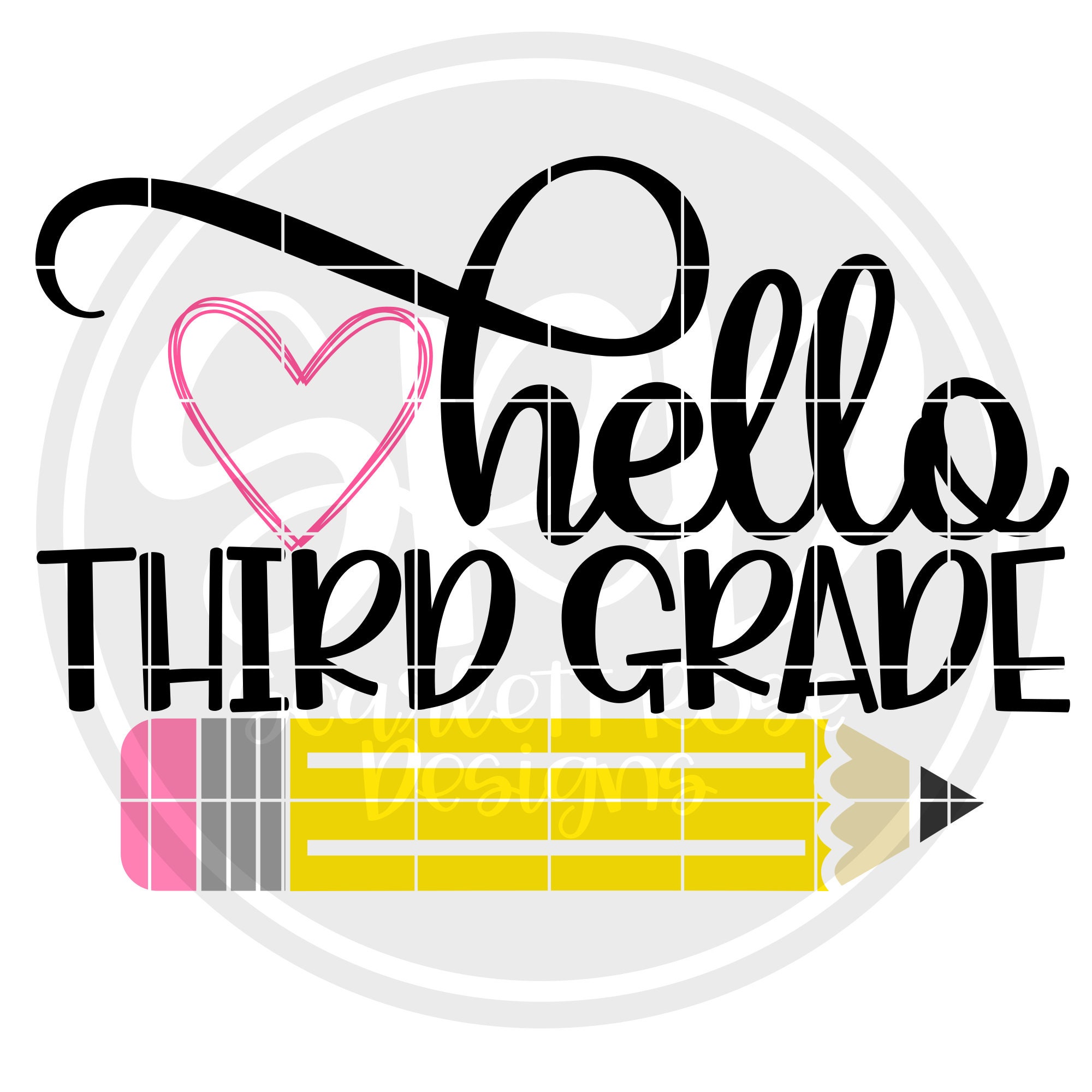 Back to School 3rd Grade Svg Hello Third Grade School Svg | Etsy