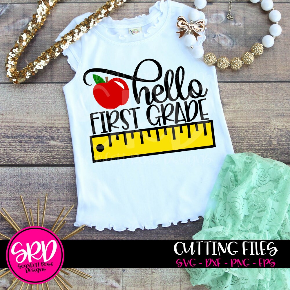 Back to School 1st Grade Svg Hello First Grade School Svg - Etsy