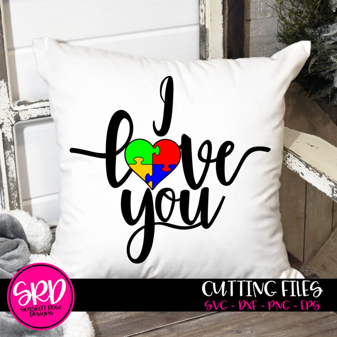 Autism SVG I Love You Puzzle Piece Heart Autism Mom Autism | Etsy