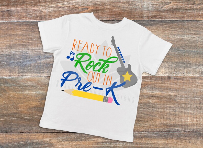 Back to School SVG , Ready to Rock Out in Pre-k Cut File for Silhouette ...